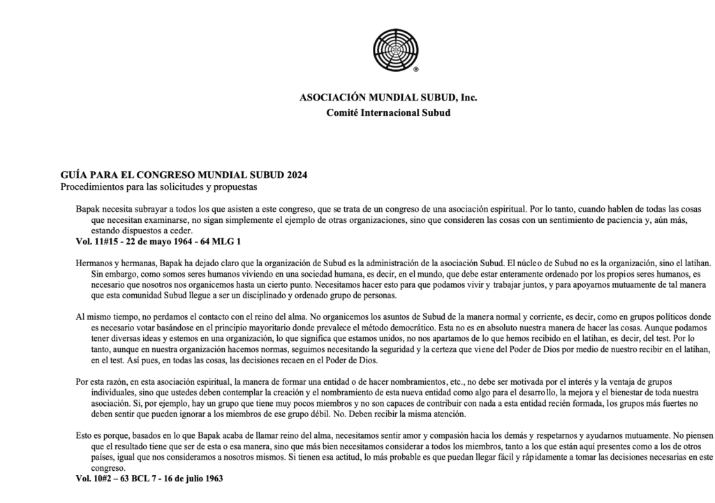 World Congress 2024 - World Subud Association